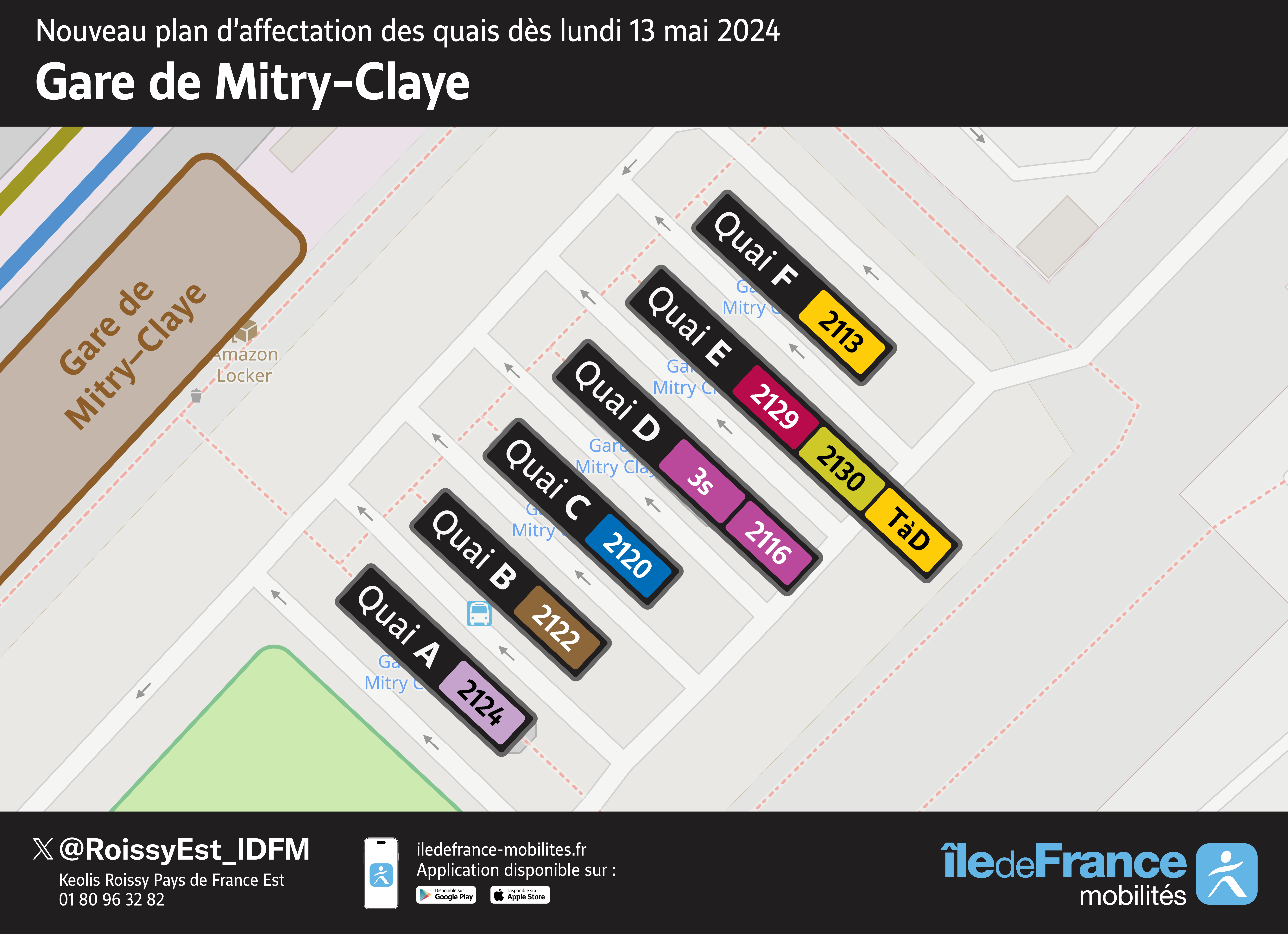 Changement d'affectation de quai en gare de Mitry–Claye | Île-de-France ...