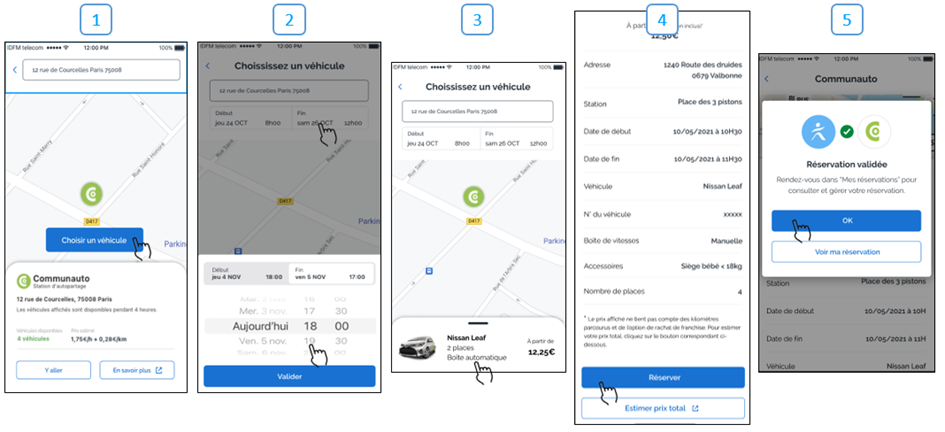 Utiliser le service d’autopartage Communauto dans l’Application Île-de ...